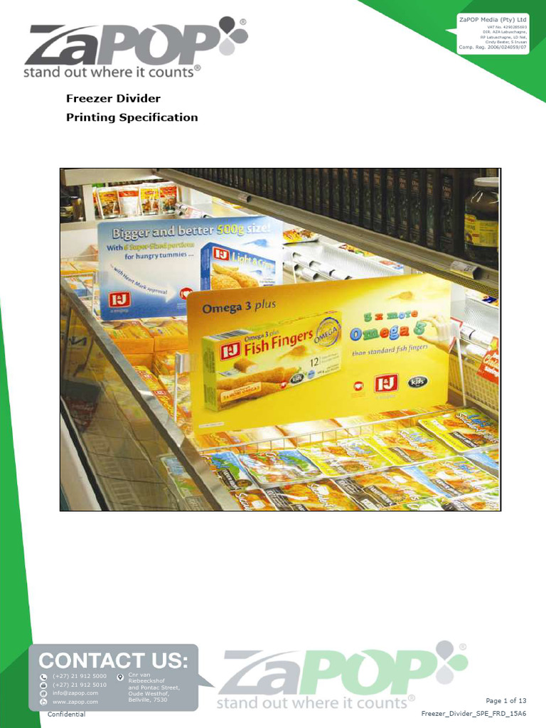 Freezer Divider Specs | PDF