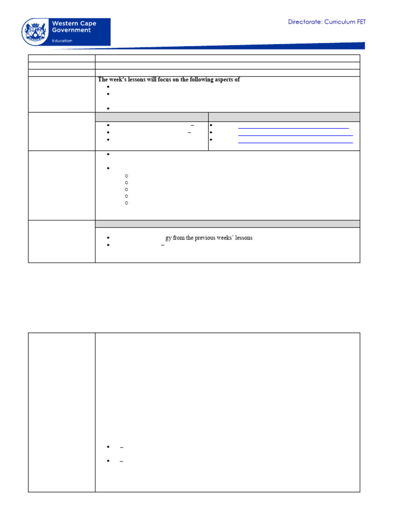Mathematical Literacy Grade 11 Term 3 Week 5 2020 | PDF
