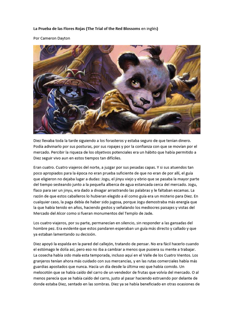 (Relatos Cortos) La Prueba de Las Flores Rojas - Por Cameron Dayton | PDF