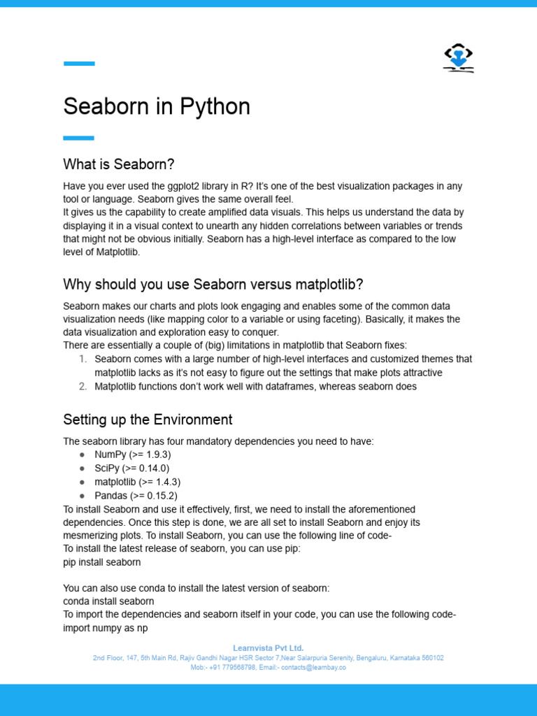 Seaborn in Python | PDF