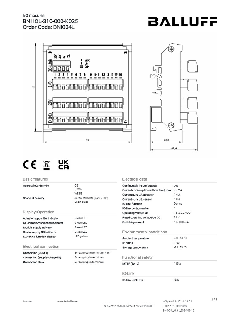 Datasheet BNI004L 290908 en | PDF