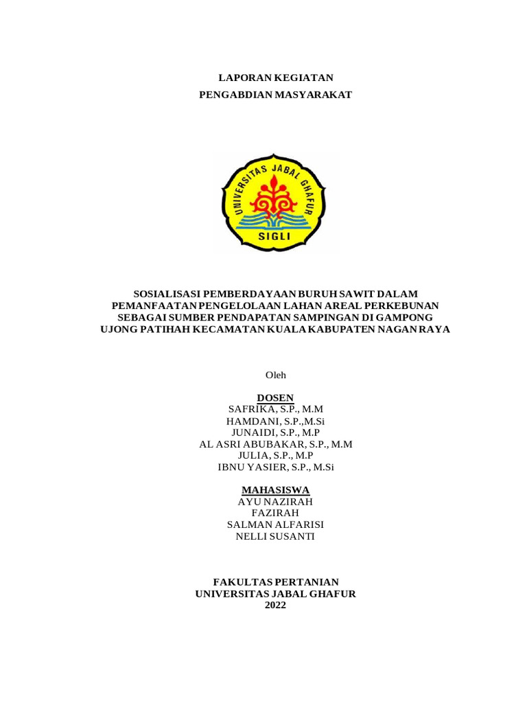 Laporan Pengabdian | PDF