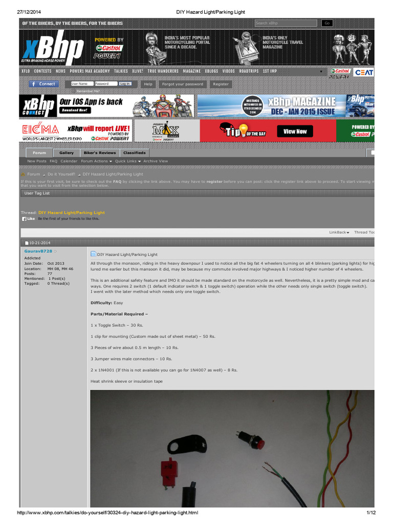 DIY Hazard Light - Parking Light | PDF