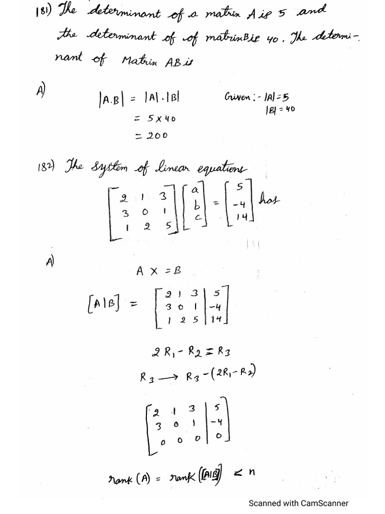 Linear Algebra Solutions 181 To 200 | PDF