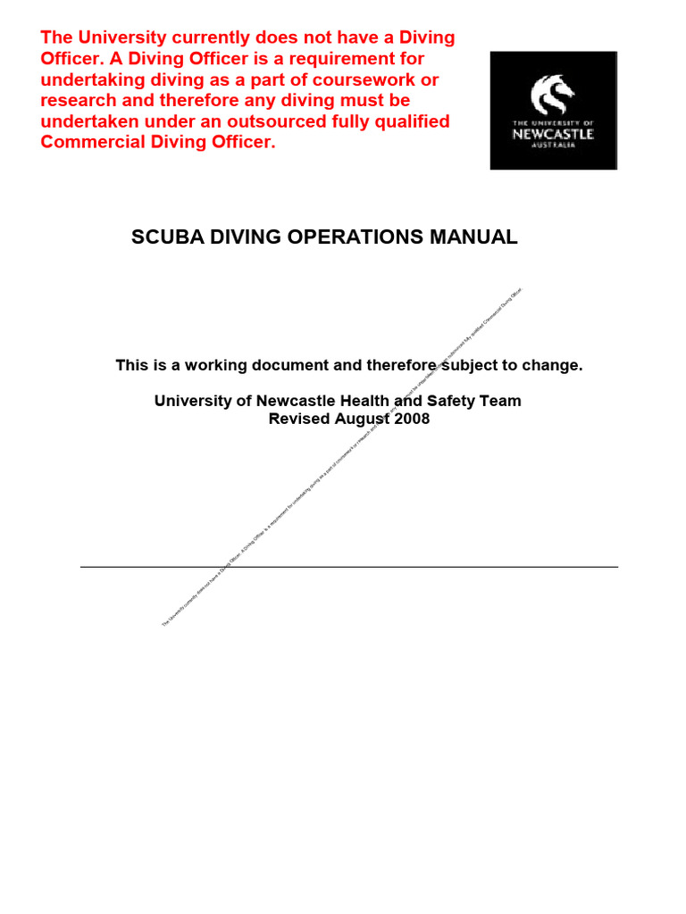 Scuba Dive Operations Manual | PDF