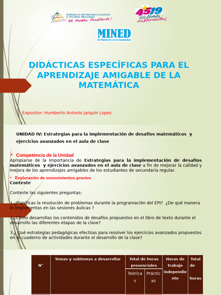 Presentación de Matemática | PDF