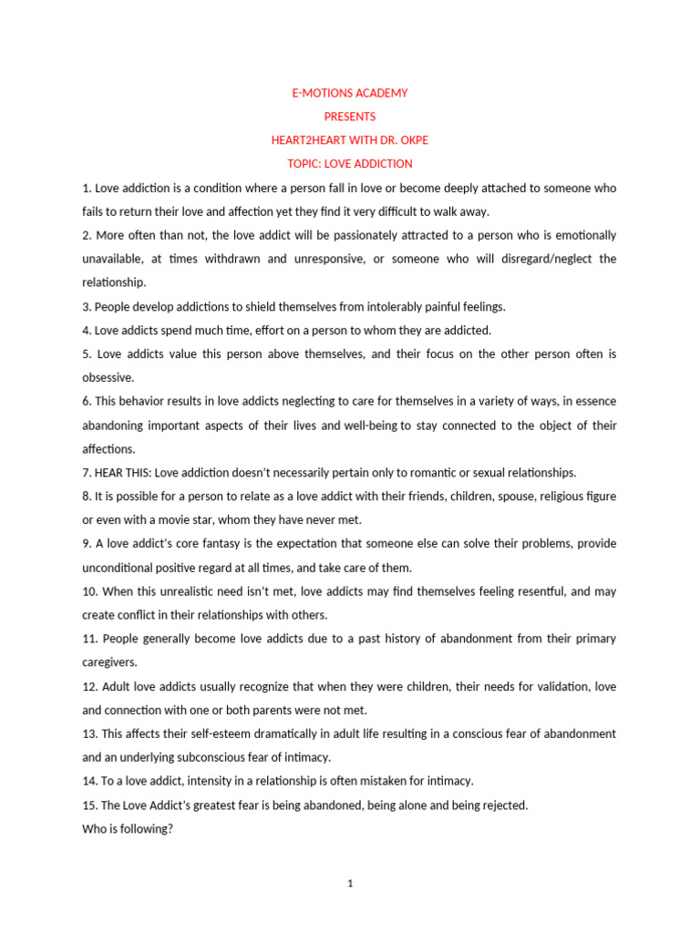 Love Addiction Series | PDF