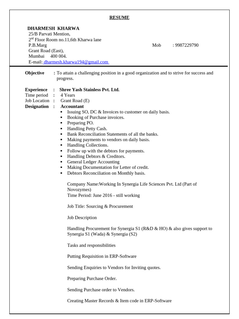 Dharmesh Resume | PDF