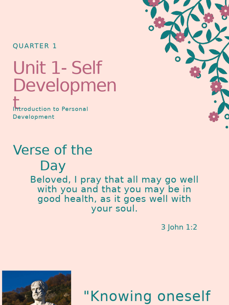 PD Lesson 1 Intro To Personal Development | PDF