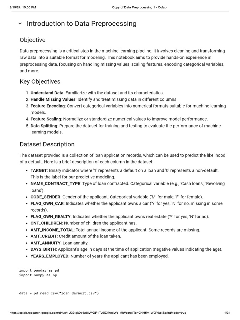 Data Preprocessing 1 - Colab | PDF