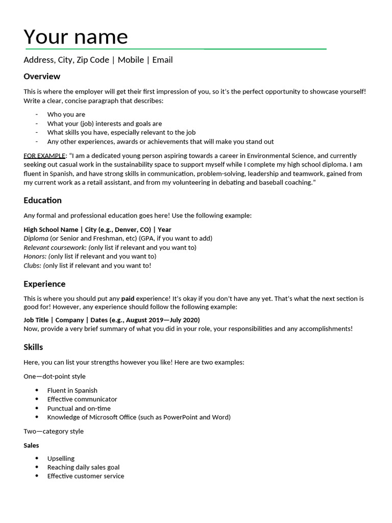Resume Template | PDF