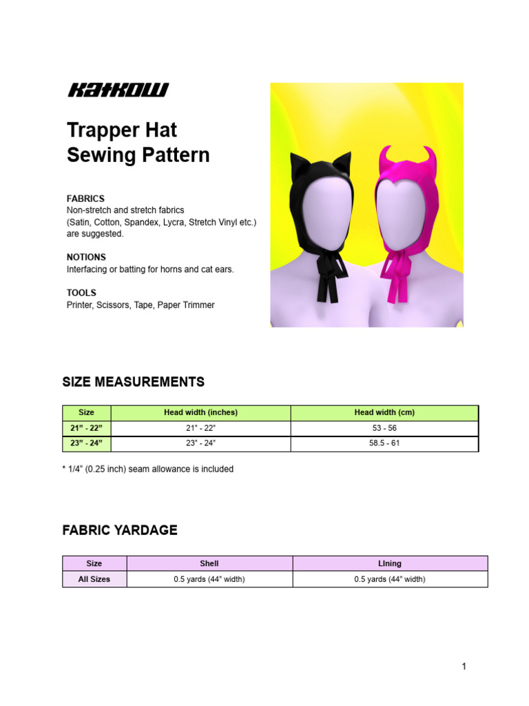 0 Instructions Trapper Hat | PDF