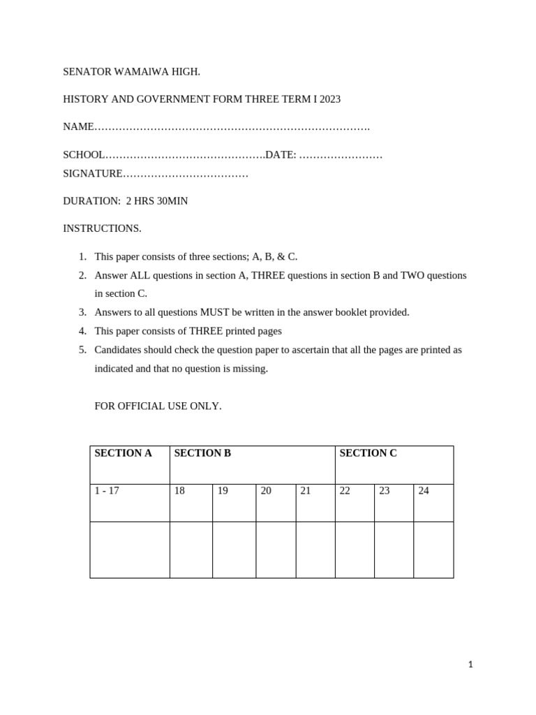 History Qp-Model 02012022001 | PDF | East Africa | Kenya