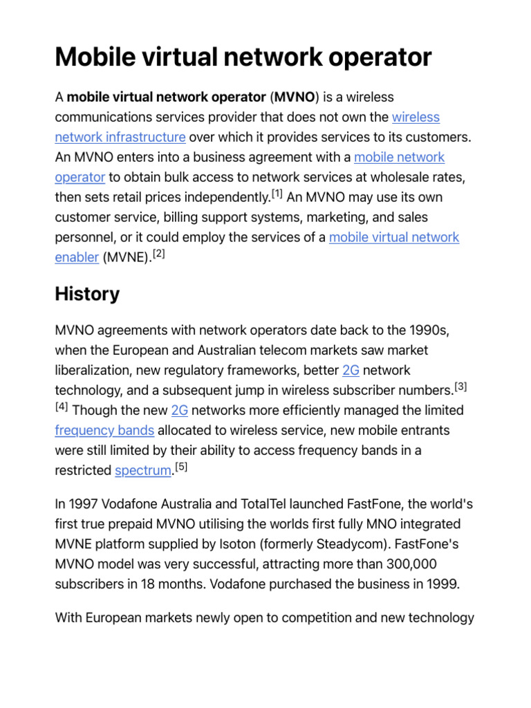 Mobile Virtual Network Operator | PDF
