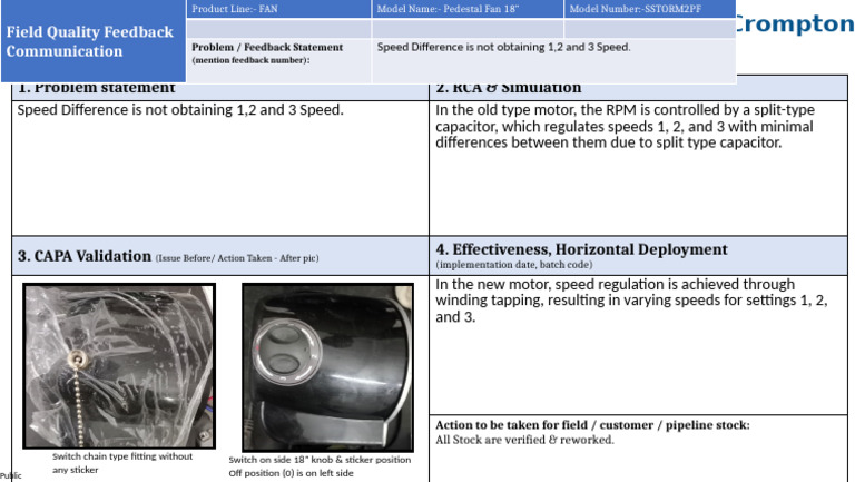 Quality Field Feedback Communication - 4 Quadrant - Speed Difference | PDF