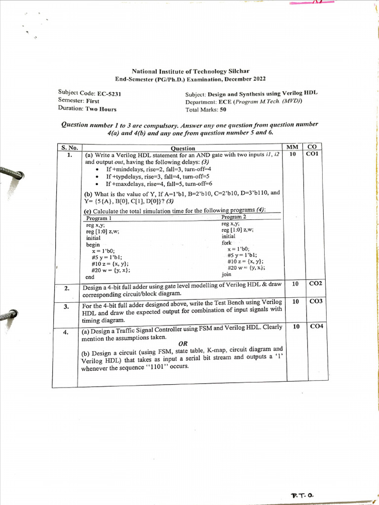 1st Sem 2022 End Sem | PDF