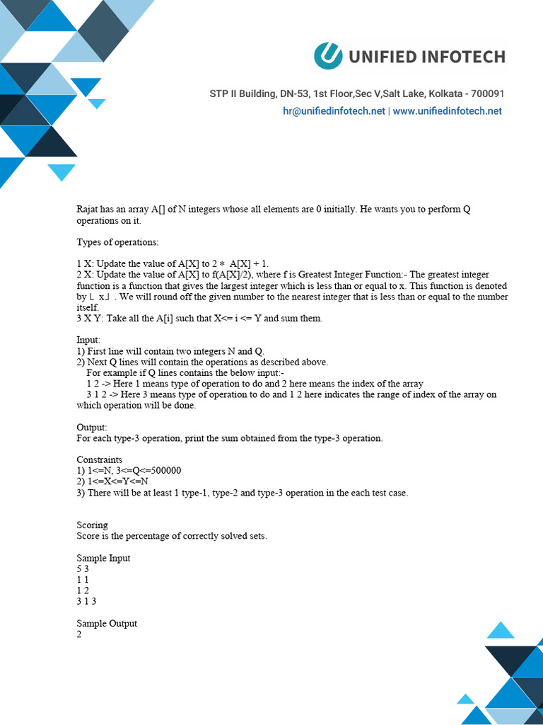 Fresher Question - Set 2 | PDF
