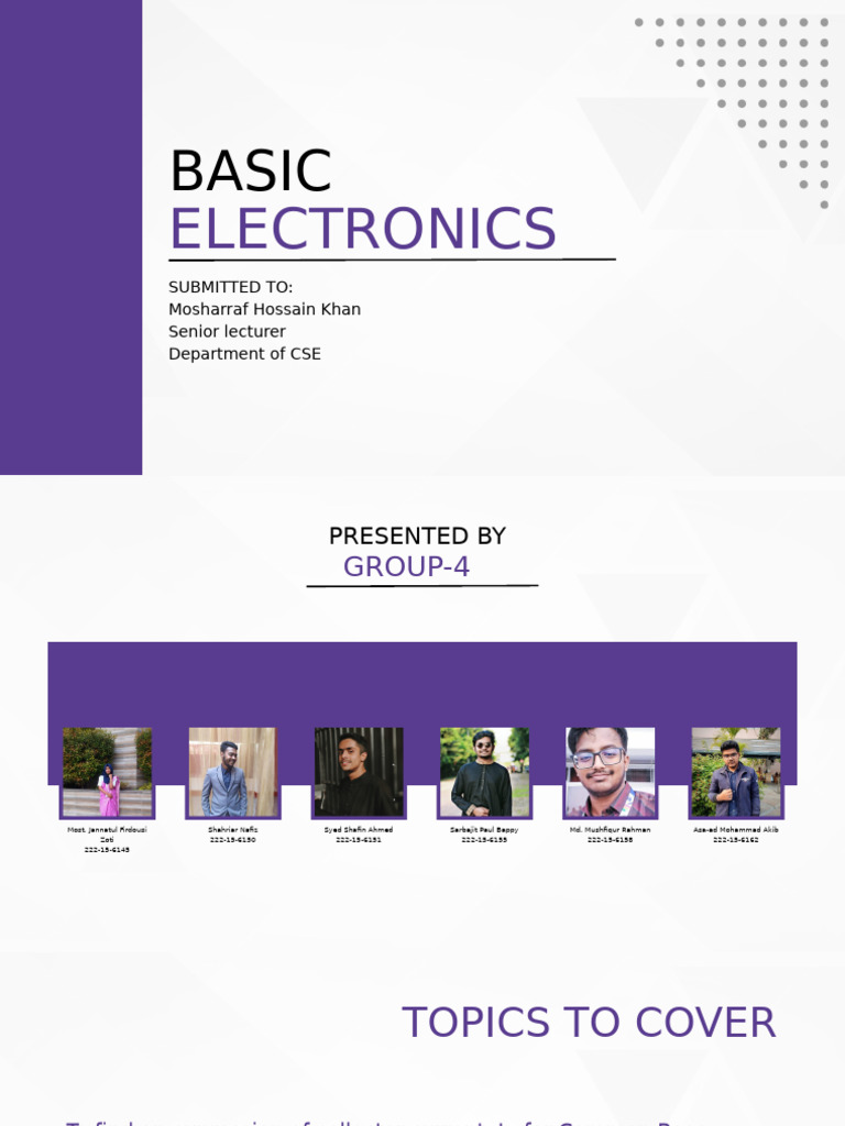 Basic: Electronics | PDF