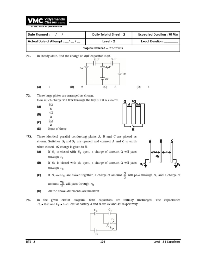 Capacitors Level-2 dts-2 | PDF