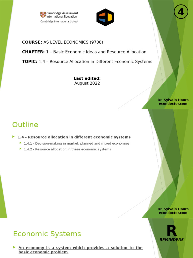 Resource Allocation in Economic Systems | PDF | Economic System | Politics