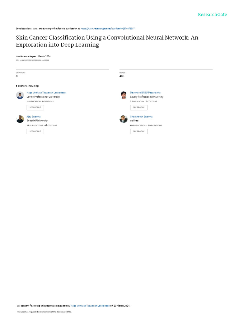 Skin Cancer Classification Using A Convolutional Neural Network An ...