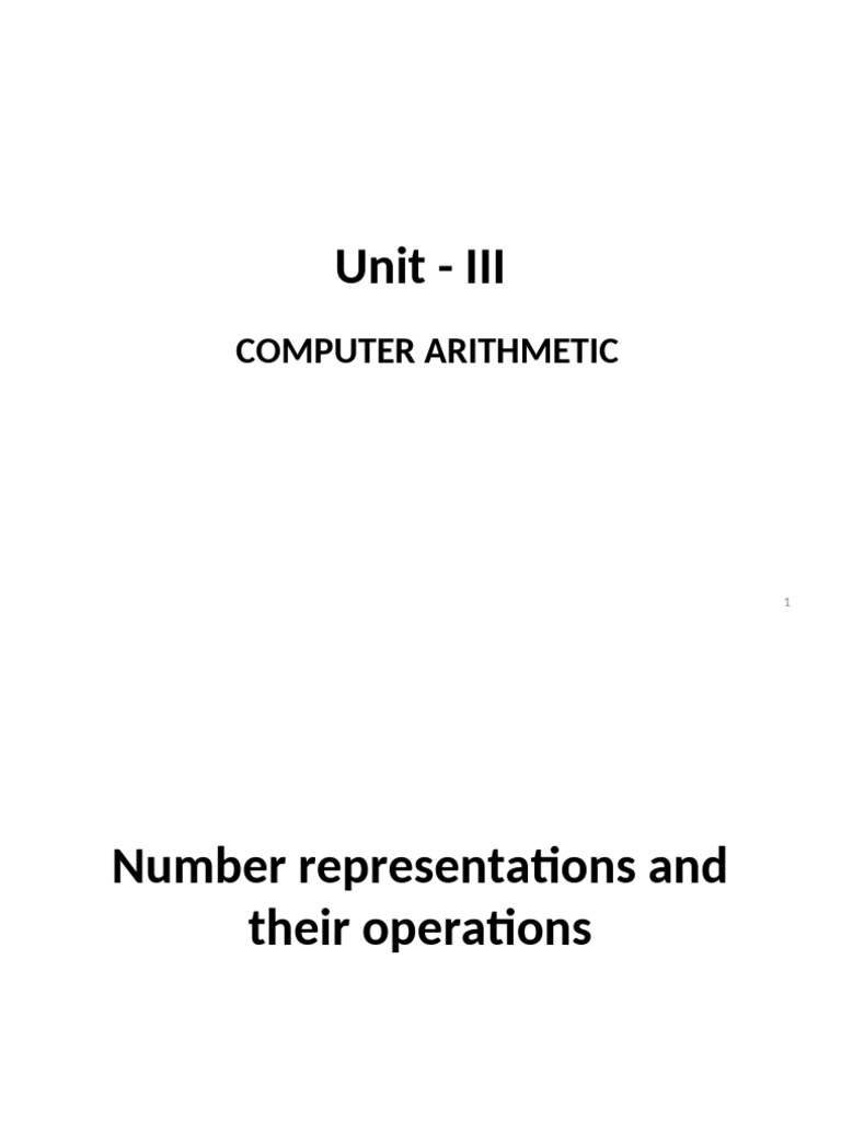 Unit III Csa - Computer Arithmatic | PDF
