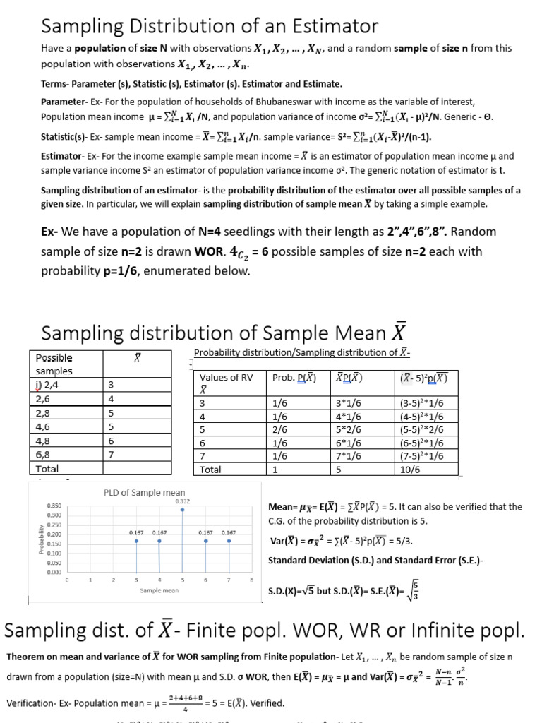 BM22 BS Sampling Distribution and Point Estimation | PDF