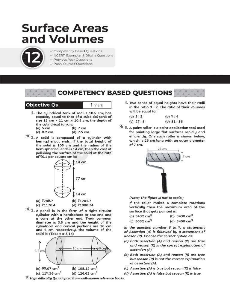 Surface Area and Volume Sheet | PDF | Sphere | Area