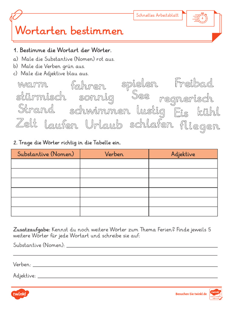 Wortarten-Bestimmen Ver 1 | PDF