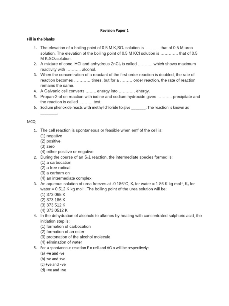 Revision Paper - 27-5-2024 | PDF