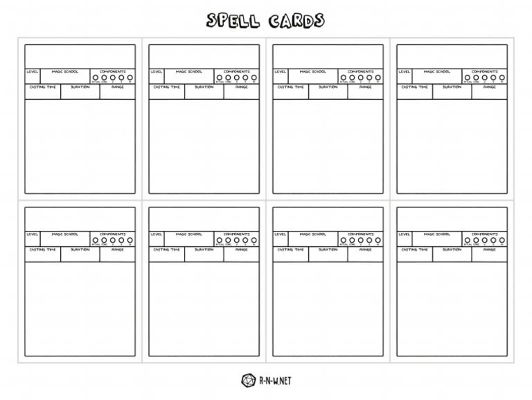 Blank - Spell Cards Single Size | PDF