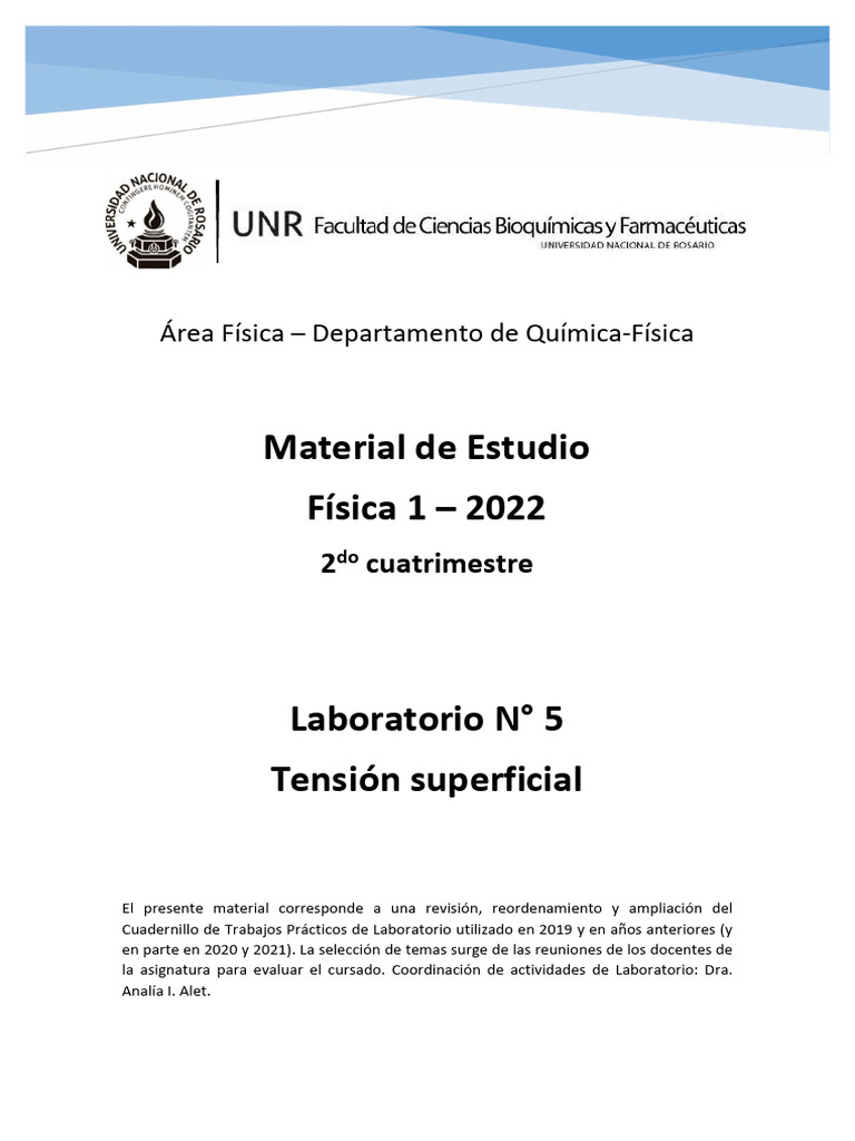 TP n5 Tension Superficial 2022 - 2do Cuatrimestre | PDF