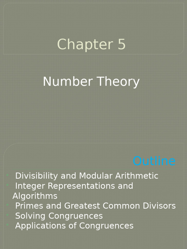 Chapter 5-Number Theory | PDF