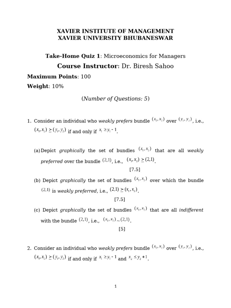 Take Home Quiz 1 | PDF