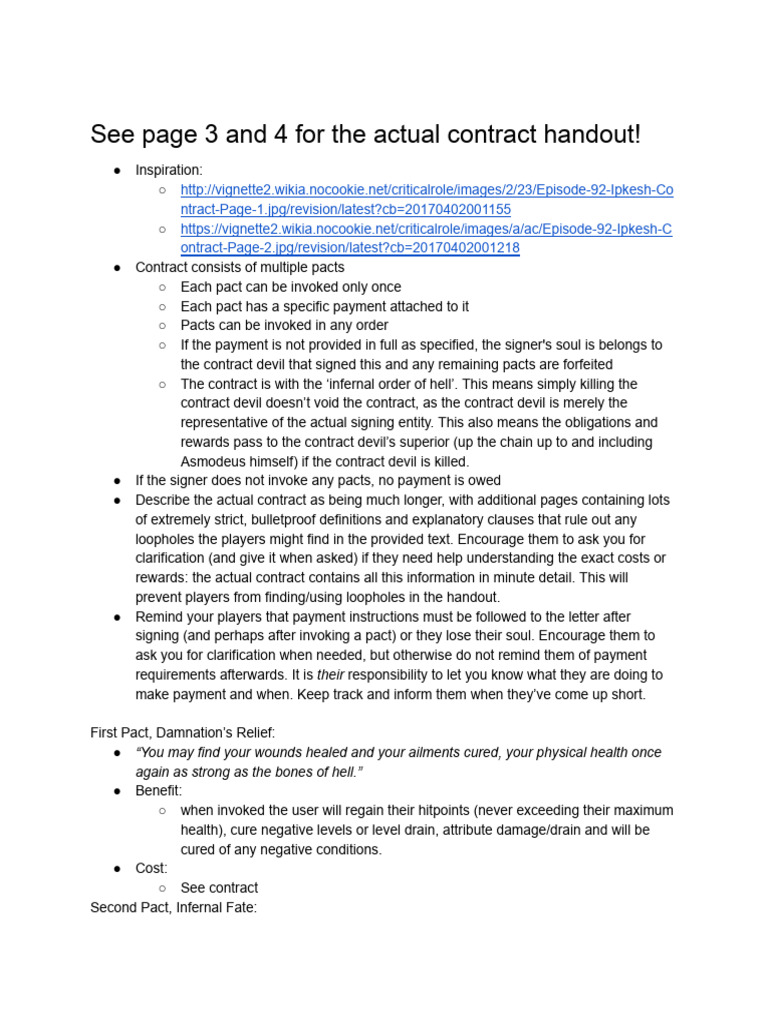 Infernal Contract of Temptation | PDF