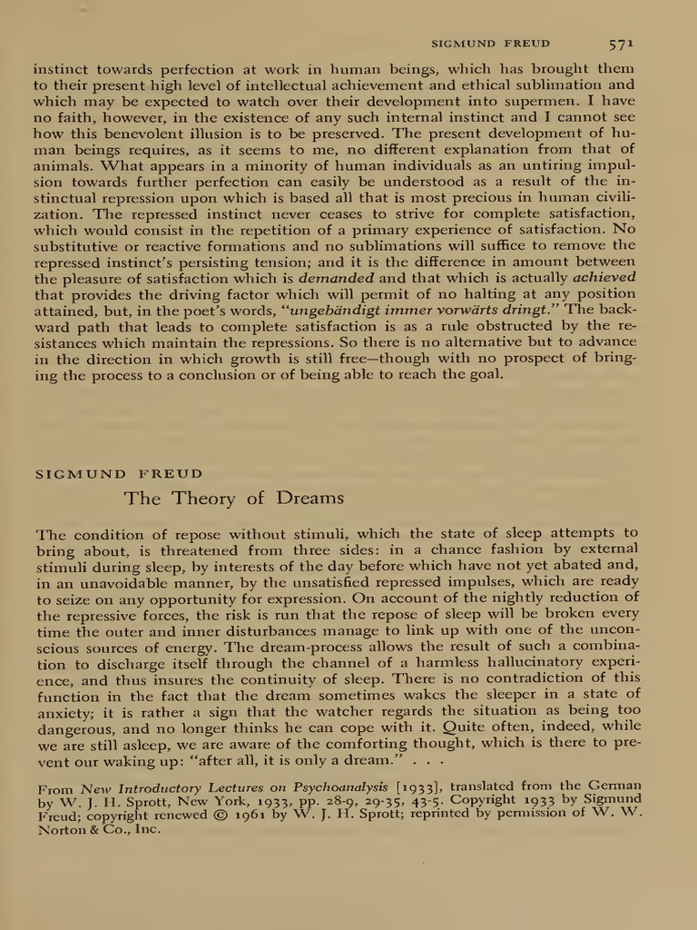 Freud 1 Theory Of Dreams Pdf