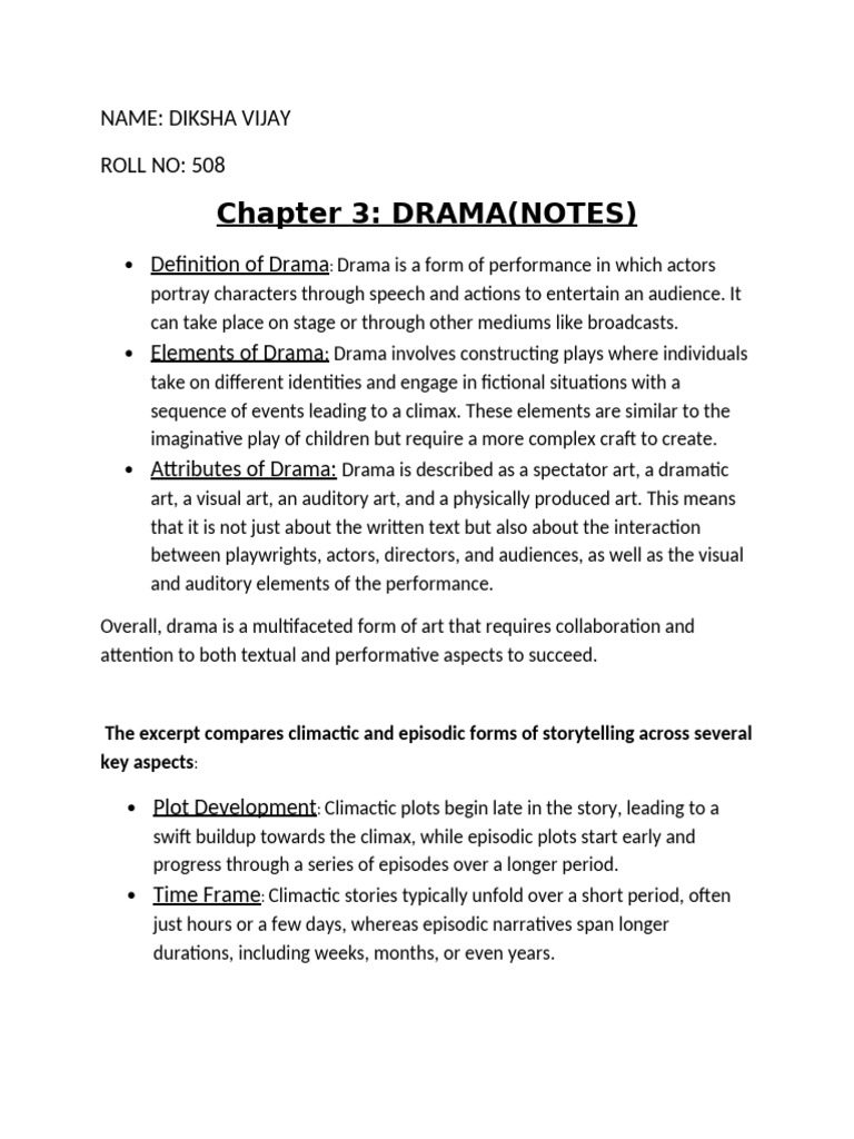 CH-3 Drama (Notes) | PDF