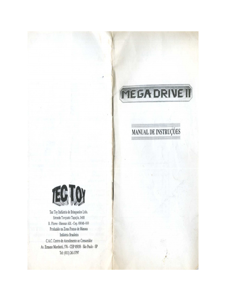 Manual Mega Drive 2 Tectoy | PDF