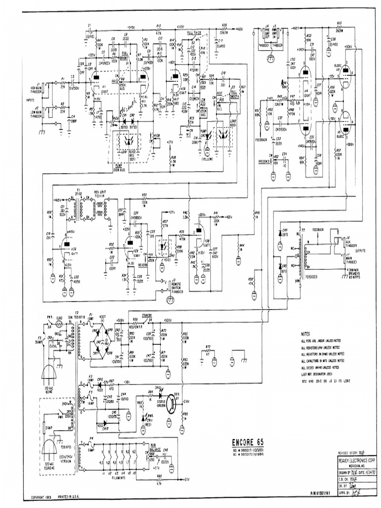 Peavey Encore 65 Schematic | PDF