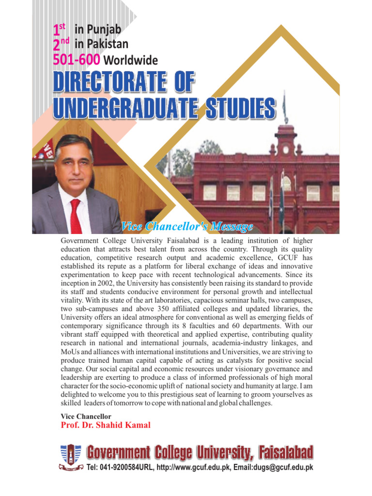Brochure Directorate of Undergraduate Studies | PDF