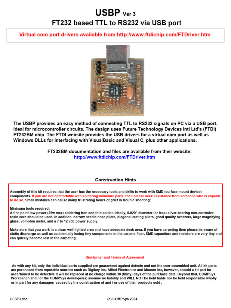 USB To RS232 Adapter | PDF