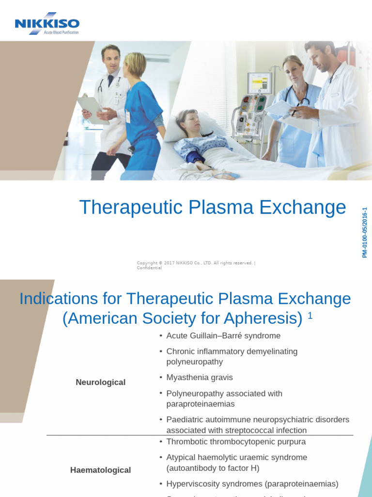 Therapeutic Plasma Exchange - Presentation 1 | PDF | Blood Plasma | Vein