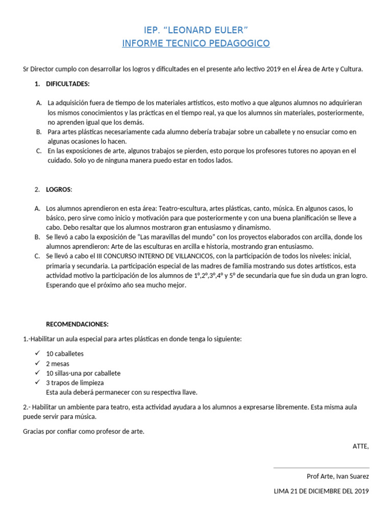 Informe Tecnico | PDF