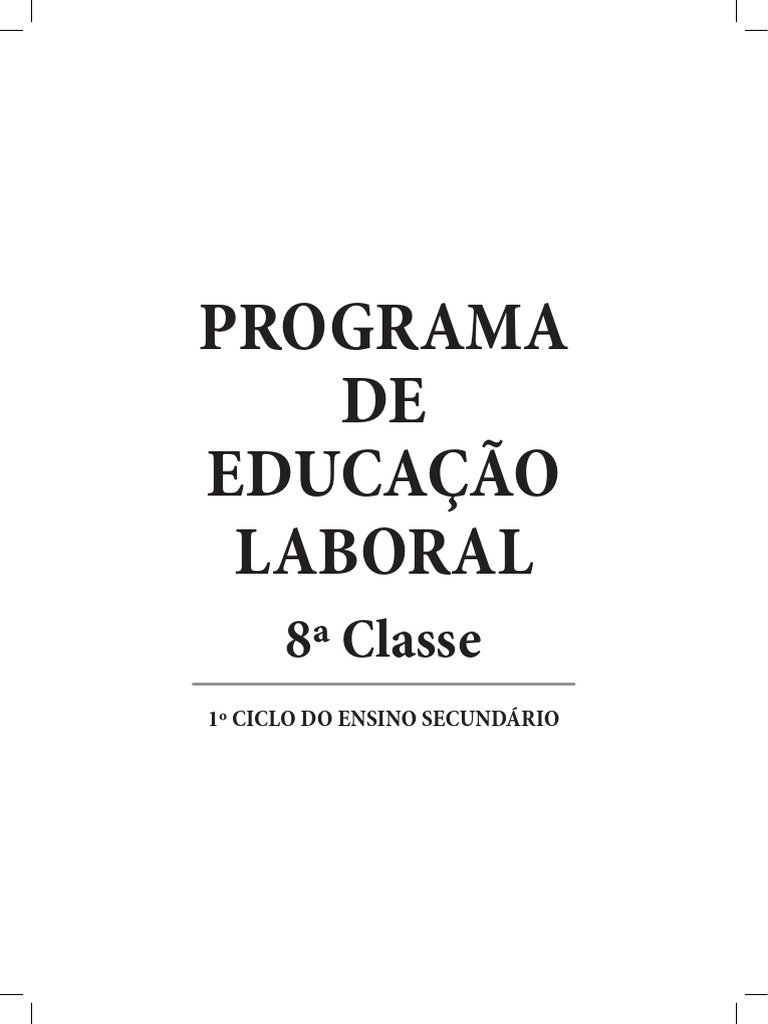 Ed. Laboral Programa 8 Classe | PDF