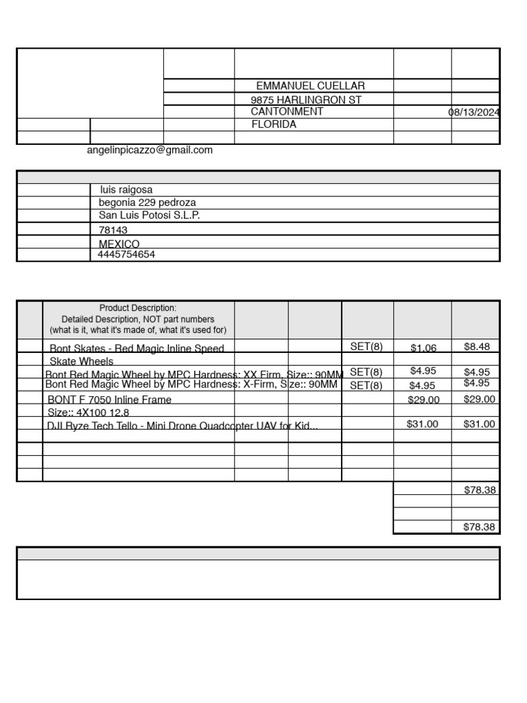 Blank Invoice 2024 | PDF