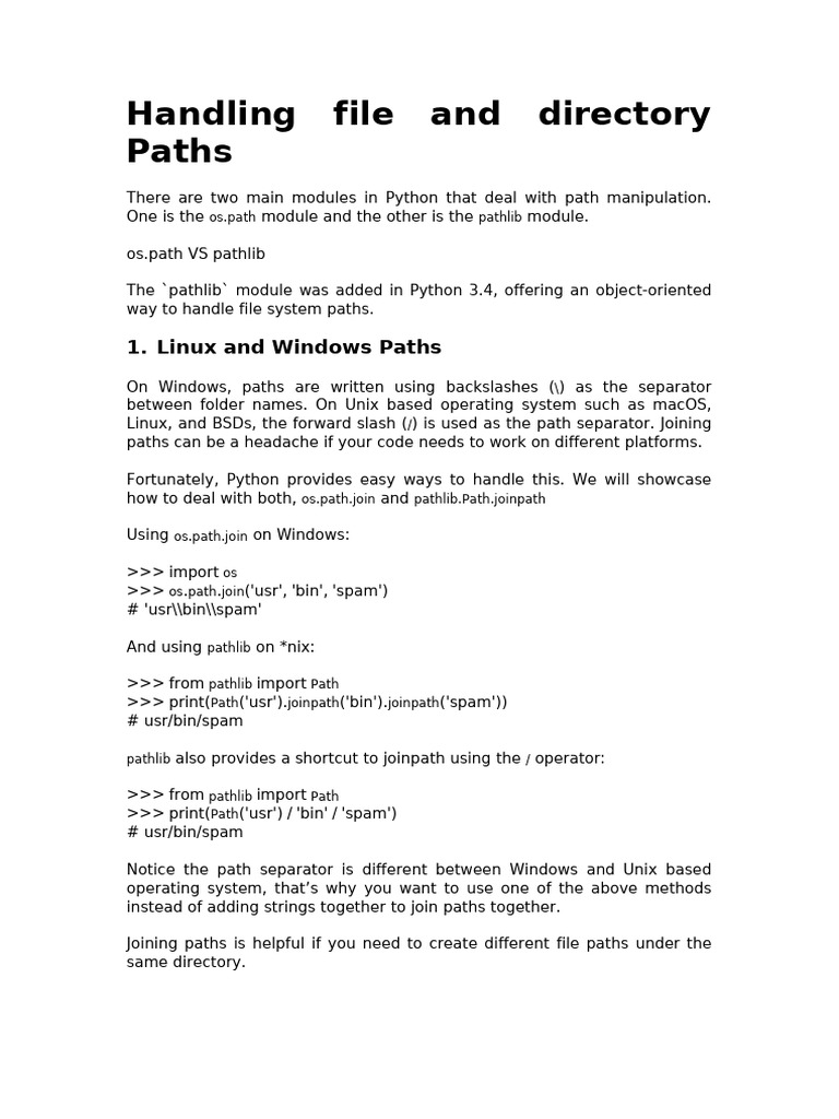 File and Directory Paths | PDF | Directory (Computing) | Computer File File and Directory Paths | PDF | Directory (Computing) | Computer File