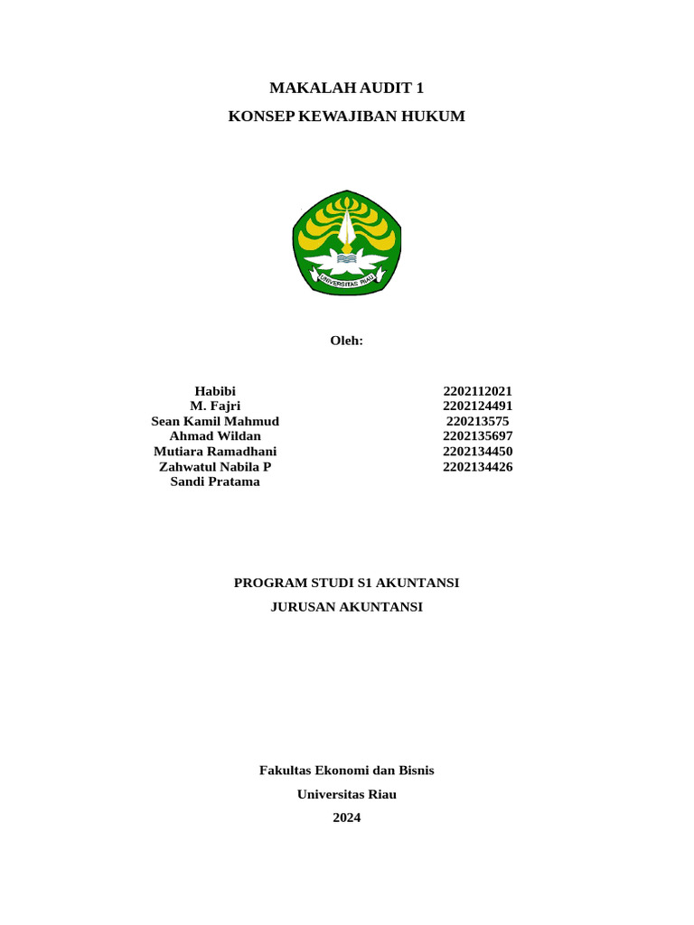 Makalah Kelompok 5 Audit 1 | PDF