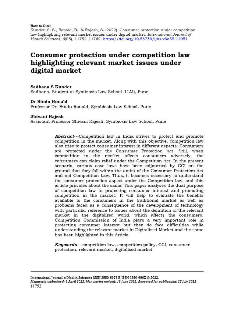 Consumer Protection in Competition Law | PDF | Competition Law ...