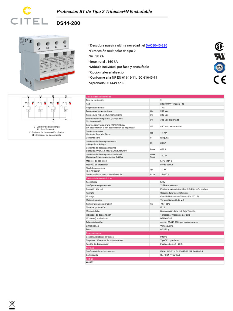Citel 2CP 202408es DS44-280 | PDF