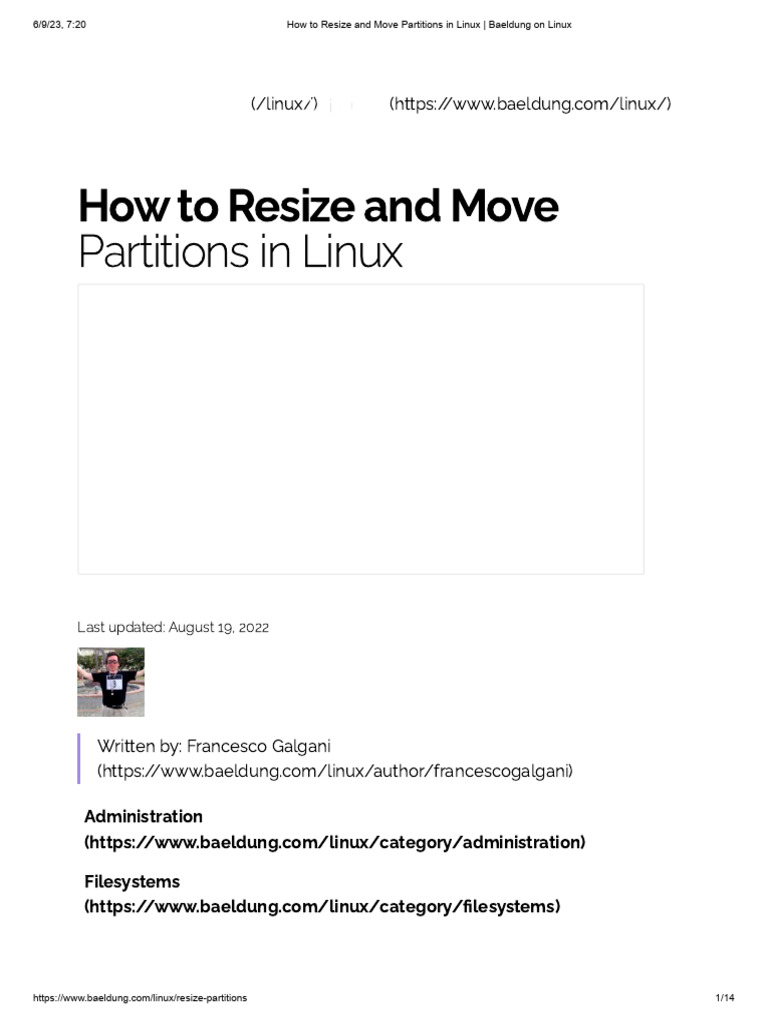 How To Resize and Move Partitions in Linux | PDF How To Resize and Move Partitions in Linux | PDF